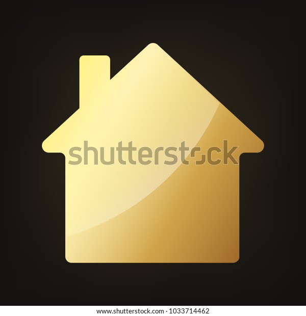 Gold House Icon Vector Illustration Golden Stock Vector (Royalty Free ...