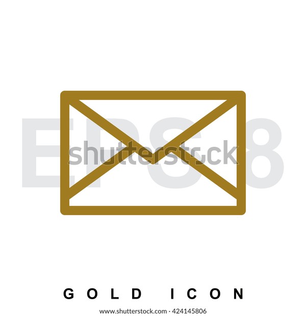 Gold Icon Messages Vector Mail Letter Stock Vector (Royalty Free ...