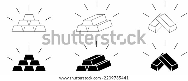 Gold Icon Set Isolated On White Stock Vector (Royalty Free) 2209735441 ...