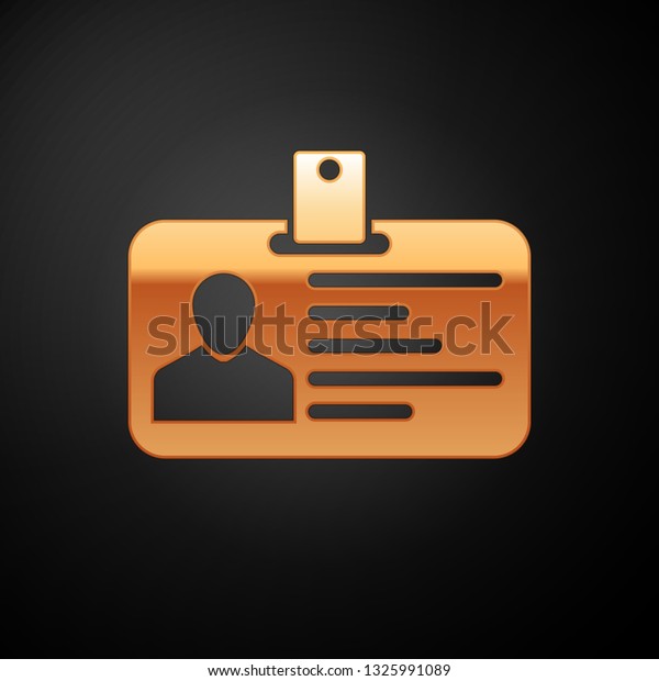 Gold Identification Badge Icon Isolated On Stock Vector (Royalty Free ...