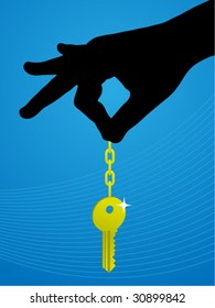 Gold Key Hanging By Hand Stock Vector (Royalty Free) 30899842 ...