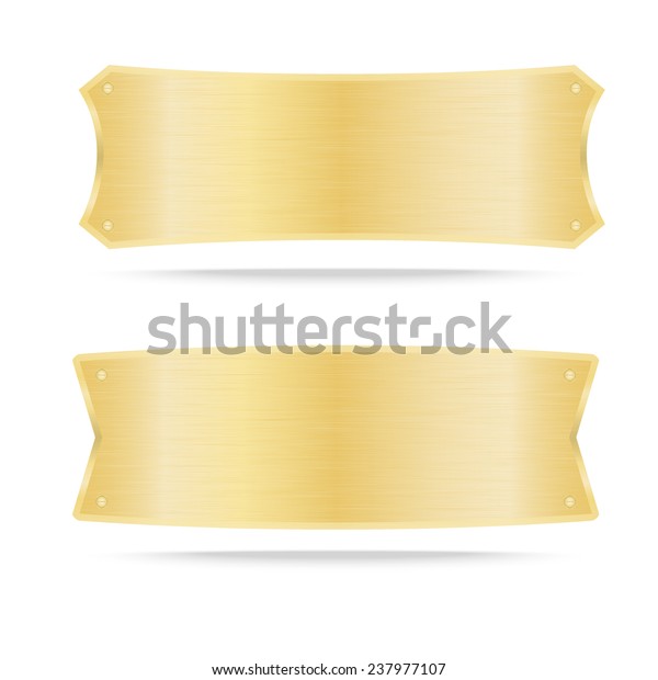 Gold Label Metal Metallic Gold Name Stock Vector (Royalty Free ...