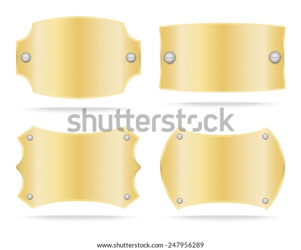 Gold Label Metal Metallic Gold Name Stock Vector (Royalty Free ...