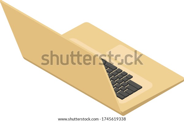 Gold Laptop Back Side Vector Isometric Stock Vector (Royalty Free ...