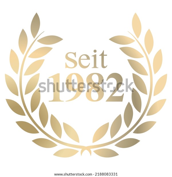 Gold Laurel Wreath German Text Since Stock Vector (Royalty Free ...