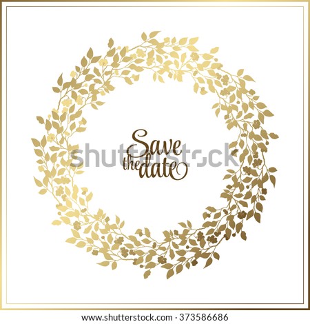 Gold Leaf Rope Frame On White Stock Vector (Royalty Free) 373586686 ...