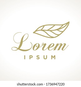 Gold Leaf Vector Logo Template Stock Vector (Royalty Free) 1736947220 ...