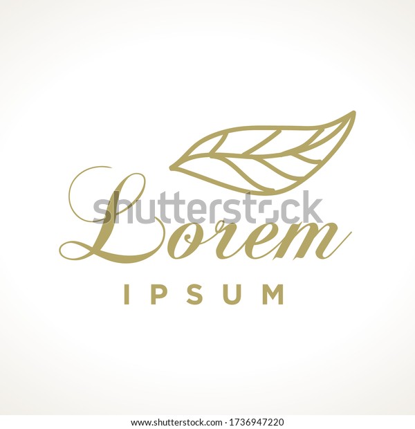 Gold Leaf Vector Logo Template Stock Vector (Royalty Free) 1736947220 ...