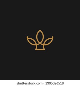 Gold Leaves Logo: vector de stock (libre de regalías) 1305026518 ...