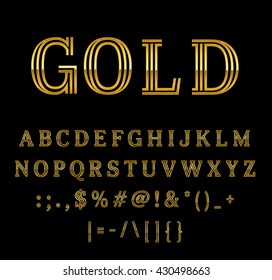 Metal Gold Font Letters Golden Effects Stock Vector (Royalty Free ...
