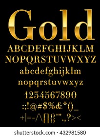 Golden Art Deco Alphabet Font Gold Stock Vector (Royalty Free) 1121556578