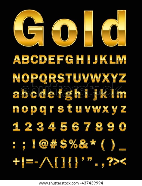 Gold Letter: vector de stock (libre de regalías) 437439994 | Shutterstock