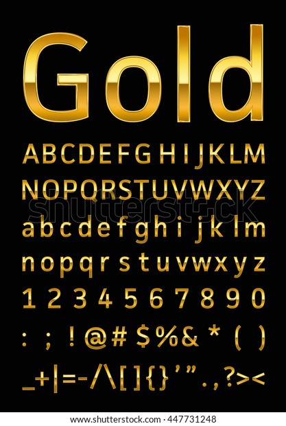 Gold Letter: vector de stock (libre de regalías) 447731248 | Shutterstock