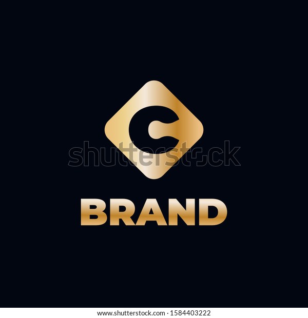 Gold Letter C Logo C Letter Stock Vector (Royalty Free) 1584403222 ...