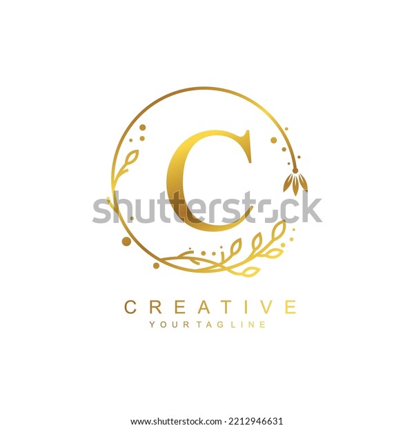 Gold Letter C Logo Design Circular Stock Vector (Royalty Free ...