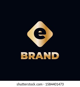 Gold Letter E Logo E Letter Stock Vector (Royalty Free) 1584401473 ...