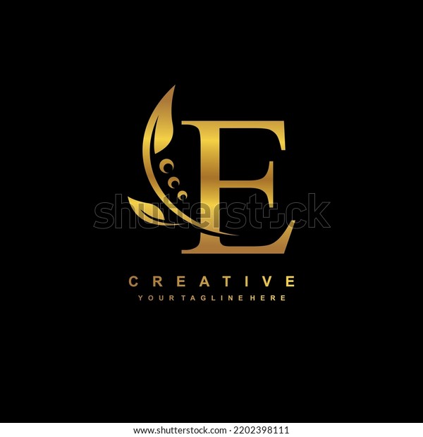Gold Letter E Logo Luxury Gold Stock Vector (Royalty Free) 2202398111 ...