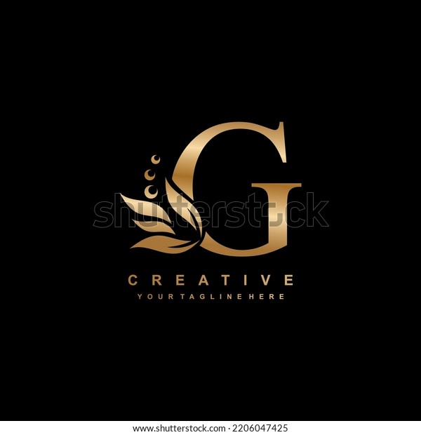 Gold Letter G Logo Design Flourish Stock Vector (Royalty Free ...