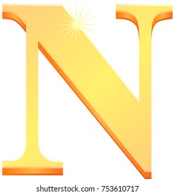 Gold Letter N Vector Stock Vector (Royalty Free) 753610717 | Shutterstock