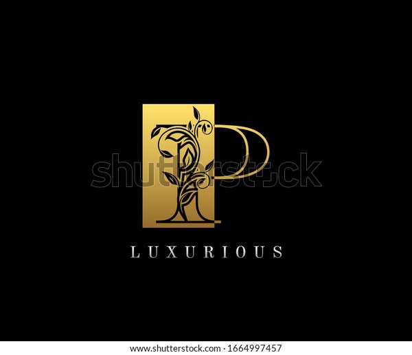 Gold Letter P Logo P Letter Stock Vector (Royalty Free) 1664997457 ...