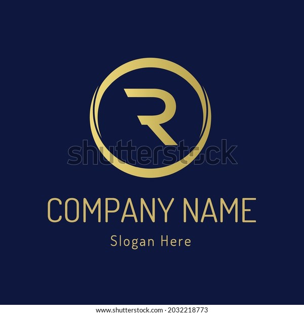 Gold Letter R Circle Logo Company Stock Vector (Royalty Free ...