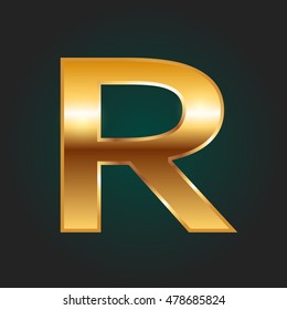 Uppercase Letter R English Alphabet Gold Stock Vector (Royalty Free ...