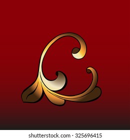 Gold Letter Red Background Stock Vector (Royalty Free) 325696415 ...