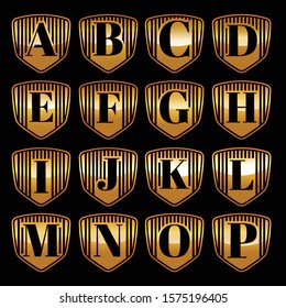 Gold Letter Set Logo Letter Design Stock Vector (Royalty Free ...