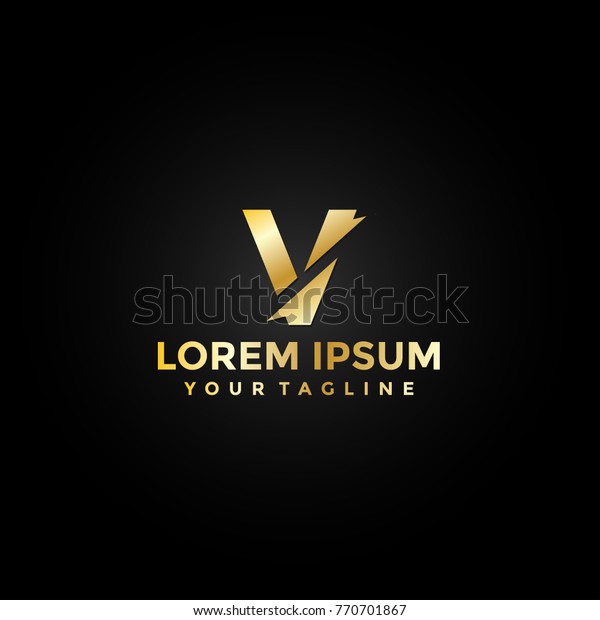 Gold Letter V Logo Vector Stock Vector (Royalty Free) 770701867 ...