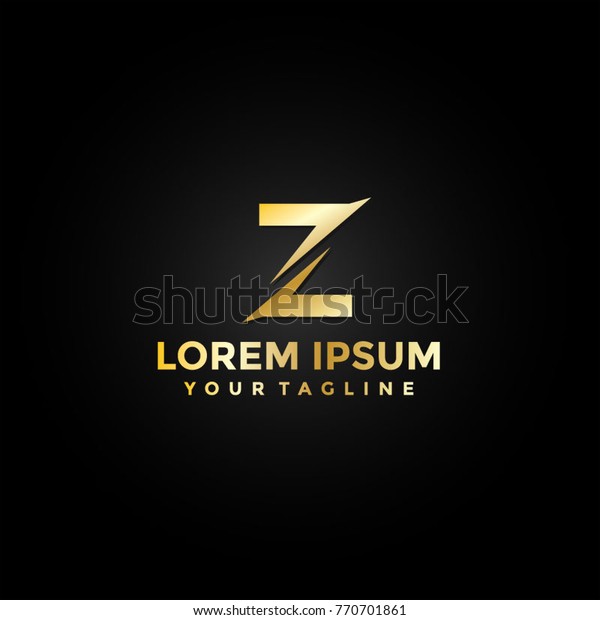 Gold Letter Z Logo Vector Stock Vector (Royalty Free) 770701861 ...