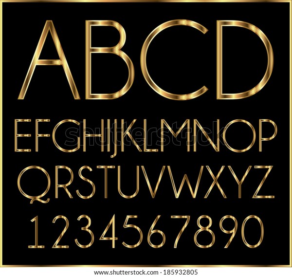 Gold Letters Stock Vector (Royalty Free) 185932805