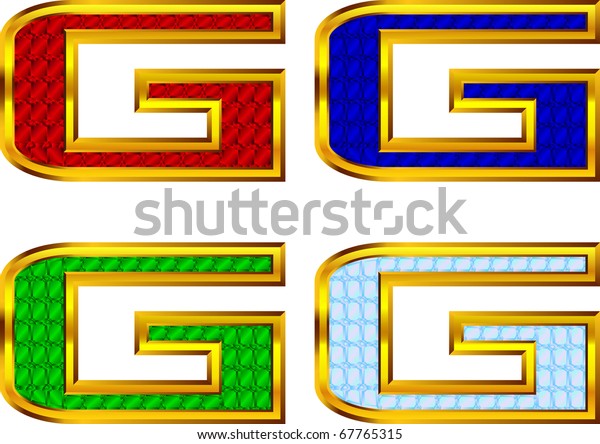 Gold Letters Jewels Stock Vector (Royalty Free) 67765315 | Shutterstock