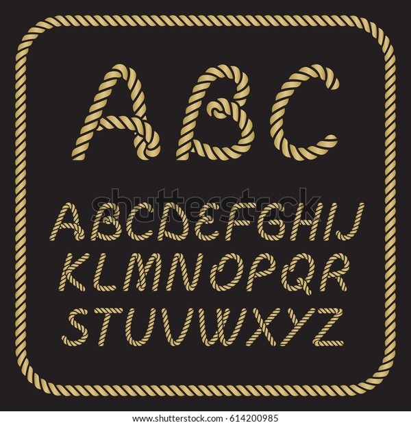 Gold Letters Made Nautical Rope Hand Stock Vector (Royalty Free ...
