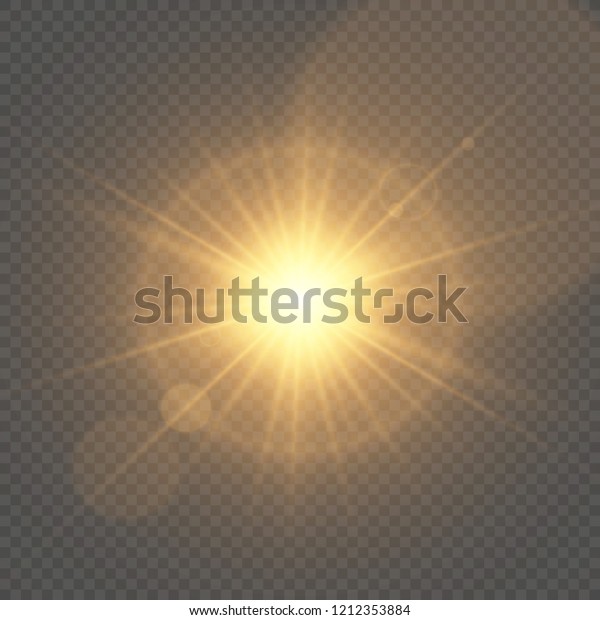 Gold Light Flare Special Effect Illustration Stock Vector (Royalty Free ...