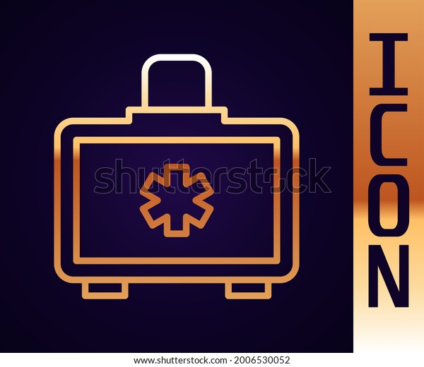 Gold Line First Aid Kit Icon Stock Vector (Royalty Free) 2006530052 ...
