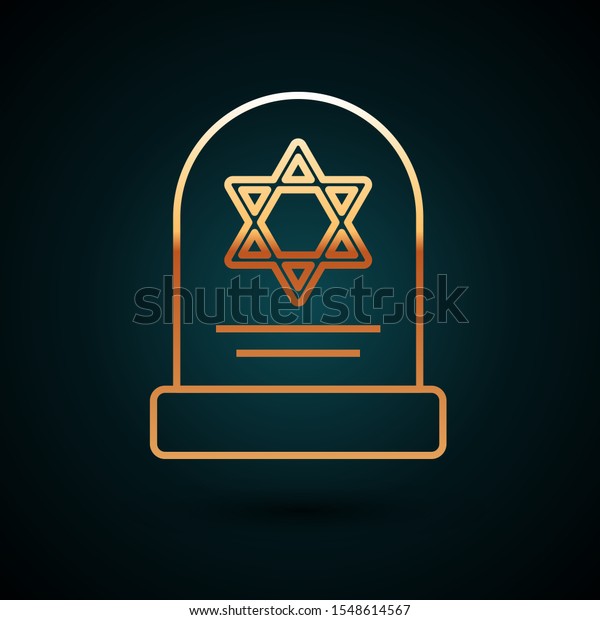 Gold Line Tombstone Star David Icon Stock Vector (Royalty Free ...