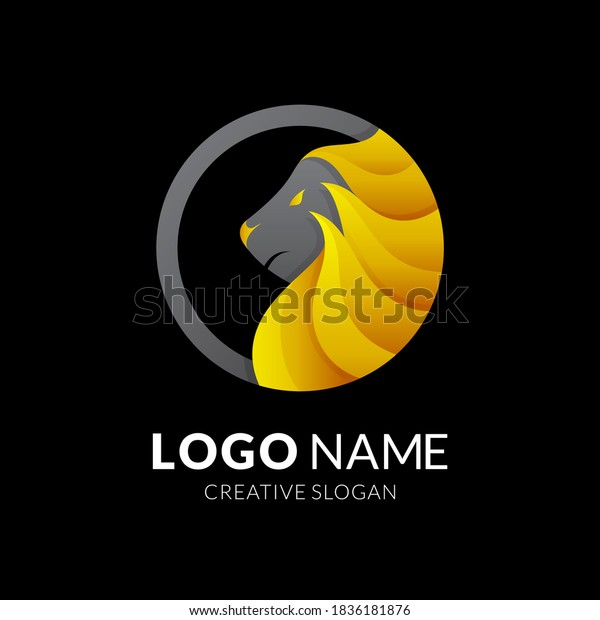 Gold Lion Logo 3d Gold Color Stock Vector (Royalty Free) 1836181876 ...