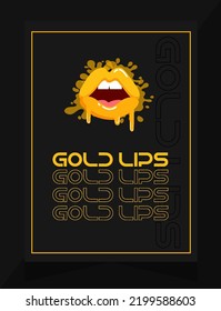 Gold Lips Vector Golden Art Stock Vector (Royalty Free) 2199588603 ...