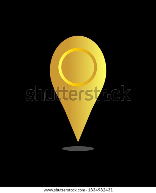 Gold Location Pin Icon Vector Illustration Stock Vector (Royalty Free ...