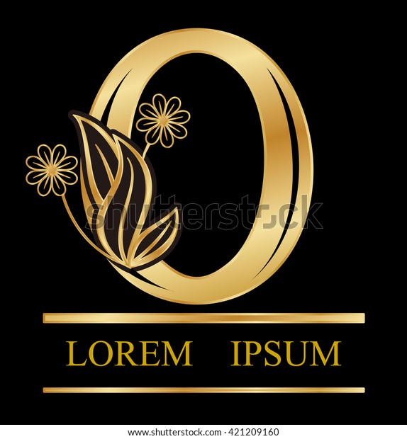 Gold Logo Font O Type Design Stock Vector (Royalty Free) 421209160 ...