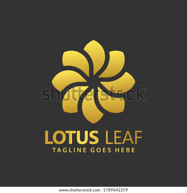 Gold Lotus Leaf Logos Design Vector Stock Vector (Royalty Free ...