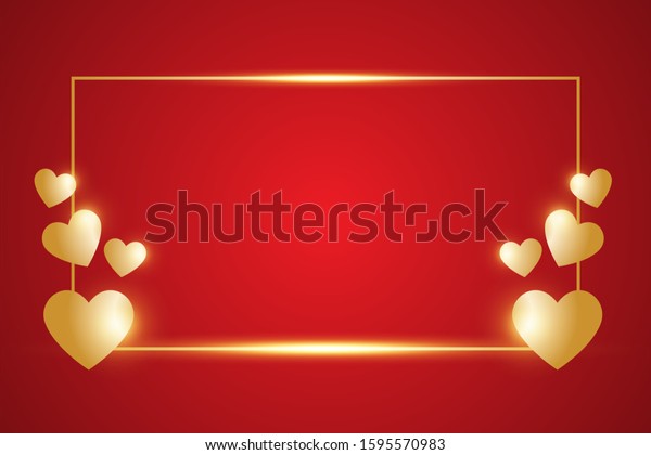 Gold Love Background Golden Frame That Stock Vector (Royalty Free ...
