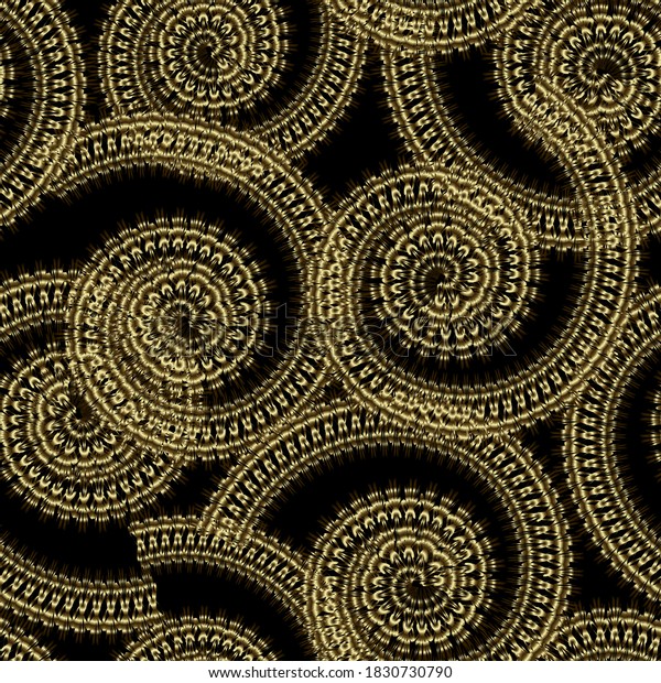 Gold Luxury Spirals Seamless Pattern Ornamental Stock Vector (Royalty ...