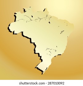 Gold Map Brazil Stock Vector (Royalty Free) 287010092 | Shutterstock