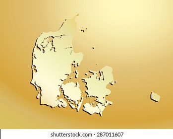 Gold Map Denmark Stock Vector (Royalty Free) 287011607 | Shutterstock