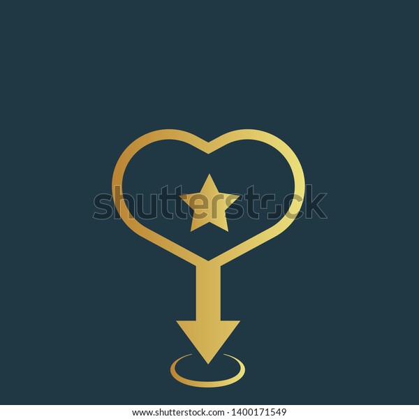 Gold Map Pin Star Icon Modern Stock Vector (Royalty Free) 1400171549 ...