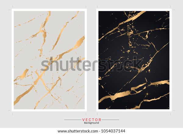 Gold Marble Cover Background Vector Set Stock Vector (Royalty Free ...