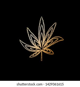 Gold Marijuana Leaf Logo That Isolated Stock Vector (Royalty Free ...