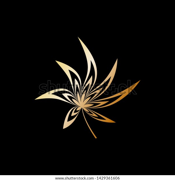 Gold Marijuana Leaf Logo That Isolated Stock Vector (Royalty Free ...