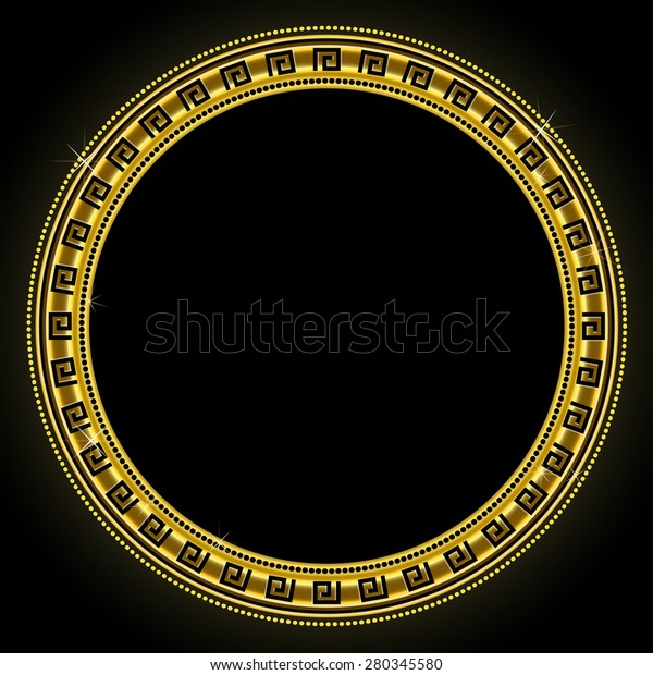 Gold Meander Ornament Frame Ancient Style Stock Vector (Royalty Free ...